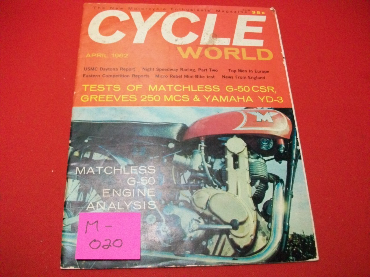 VINTAGE CYCLE WORLD MOTORCYCLE MAGAZINE RARE COLLECTIBLE APR 1962 VOL ...