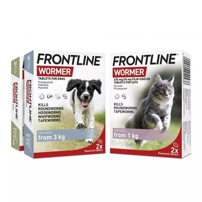 FRONTLINE Cat, Dog Wormer Multi Worming Tablet Over 1KG x 2 Tablets ...