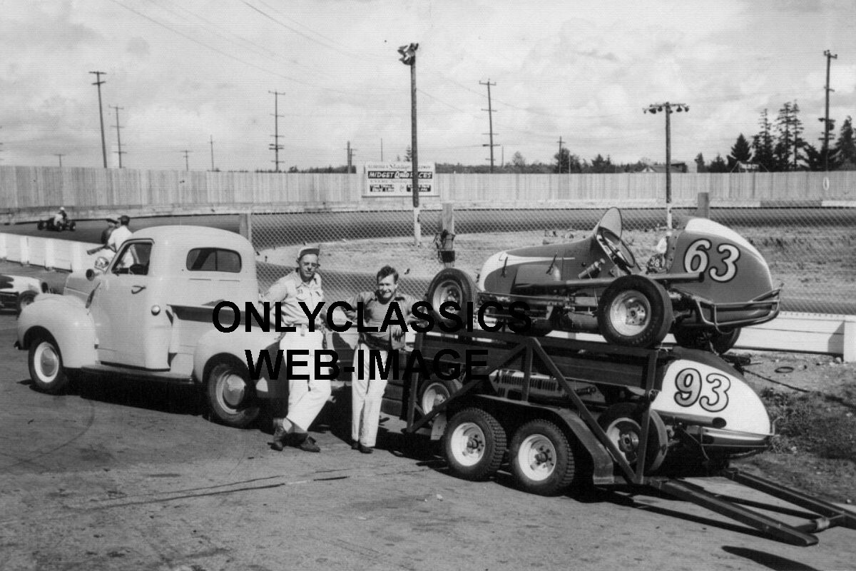 1948 SHORTY TEMPLEMAN AUTO RACING MIDGET RACER 8X12 PHOTO DOUBLE ...