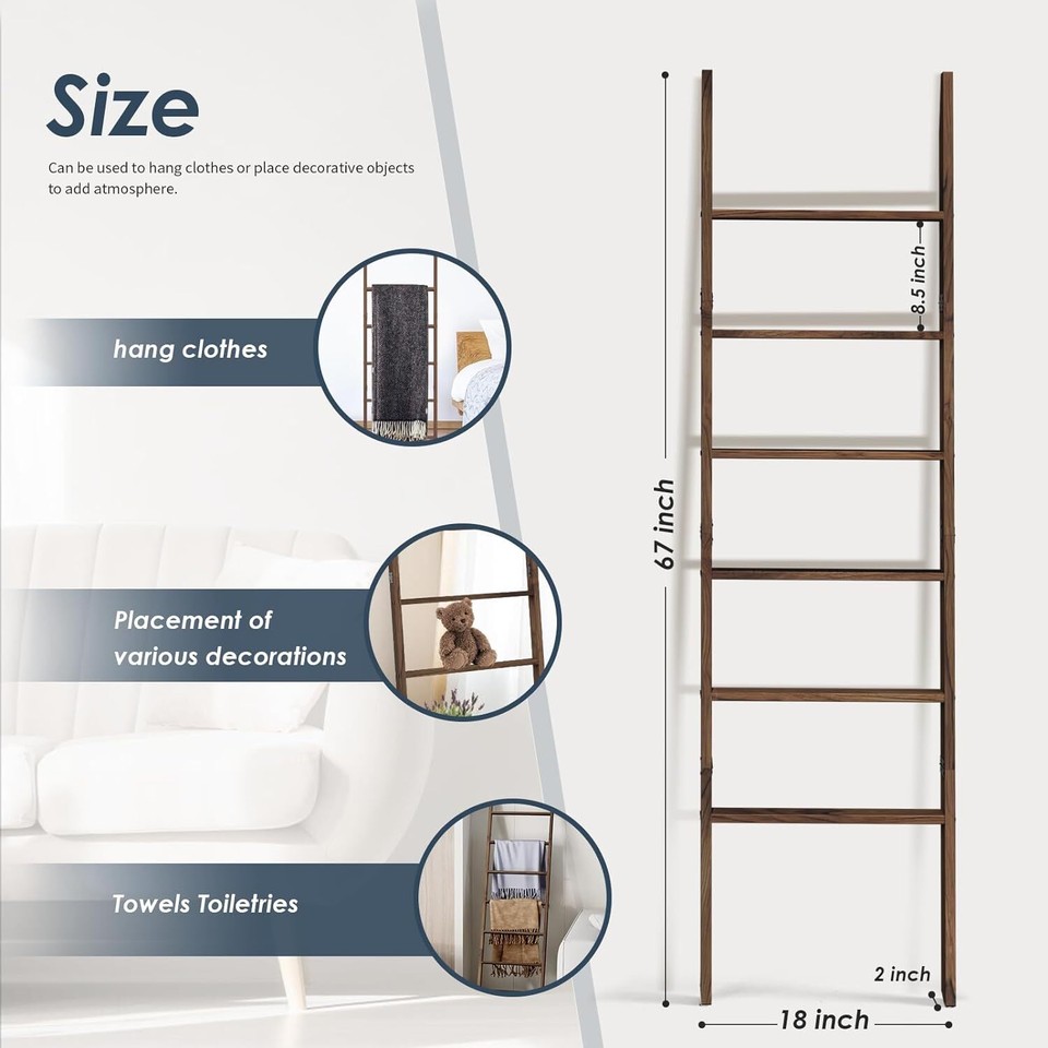 Acacia Wood Blanket Ladder, Rustic Towel Quilt Throw Clothes | eBay
