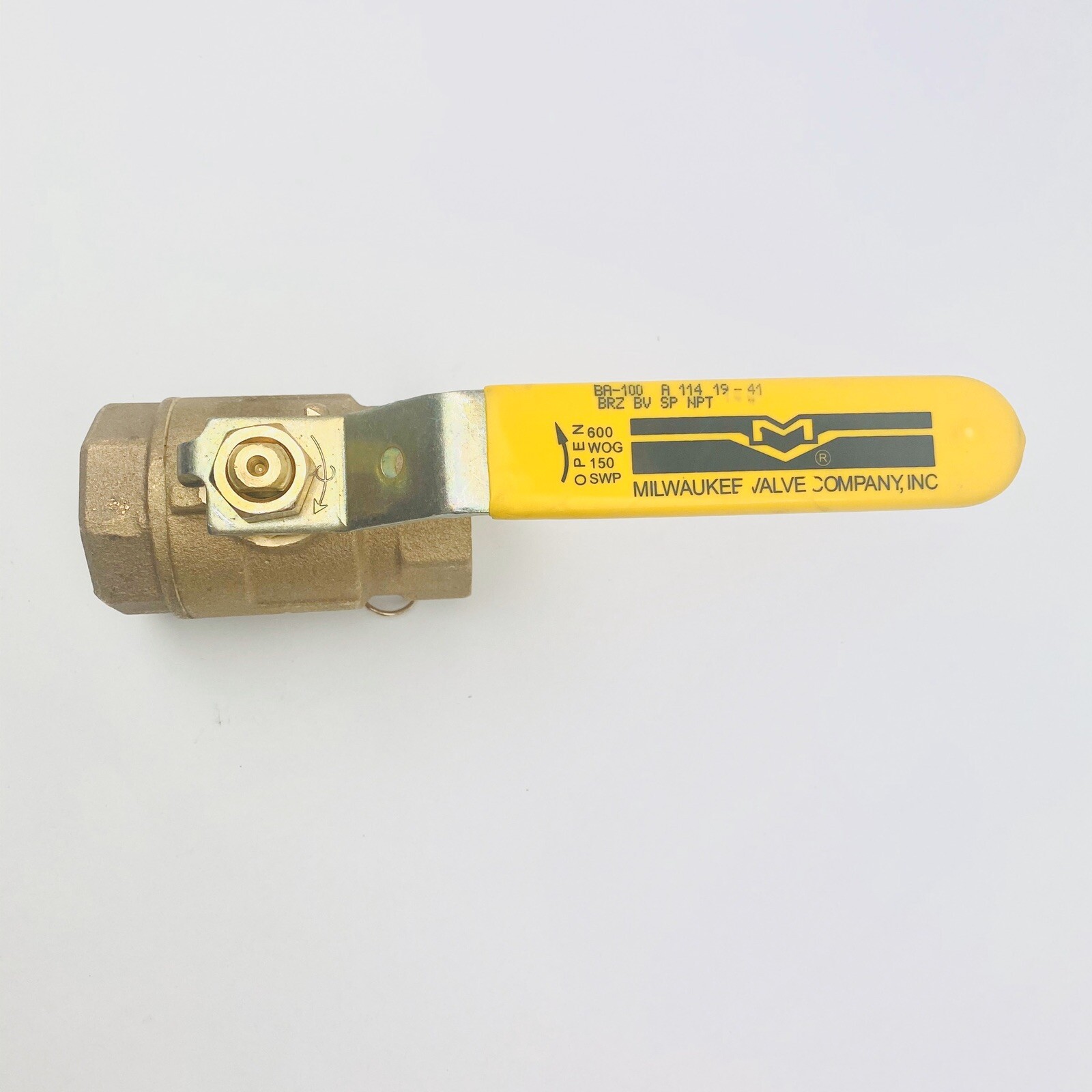 MILWAUKEE BA-100 A 114, 2 PC STANDARD PORT BALL VALVE, BRONZE 1-1/4 ...