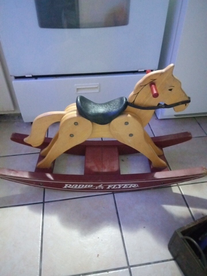 RADIO FLYER WOODEN Rocking Horse 15” high seat x 34" long | eBay