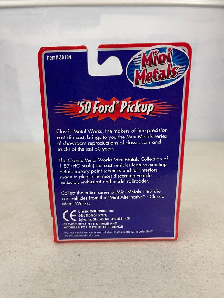 CMW Mini Metals 1950 Ford Pickup Blue 1:87 HO Scale Item No. 30104 | eBay