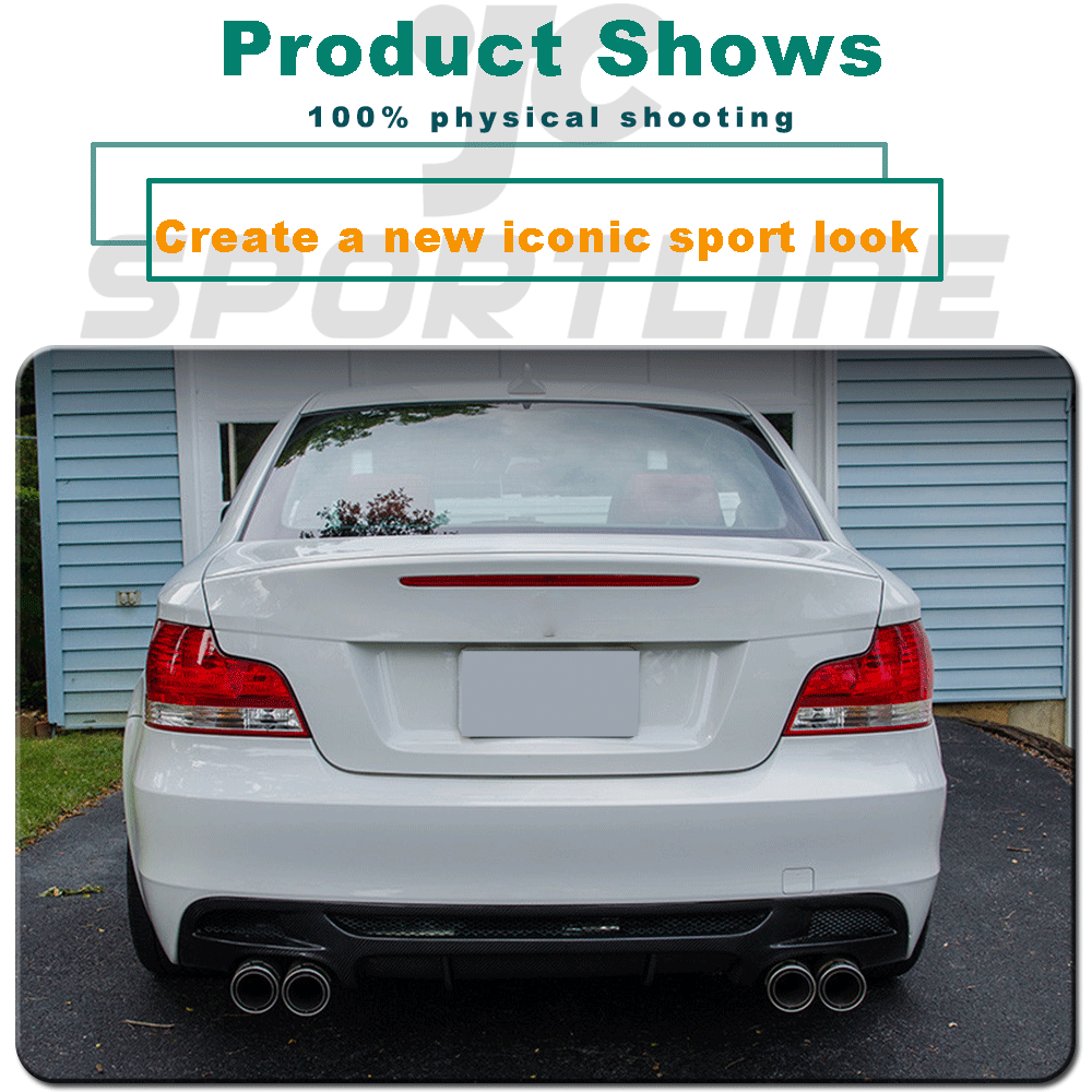 Carbon Fiber Rear Diffuser Quad for BMW E82 135i 125i 128i M Tech ...