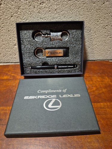 Lexus of Eskridge Luxury Gift Set Black Leather Key Chain Ballpoint Pen ...