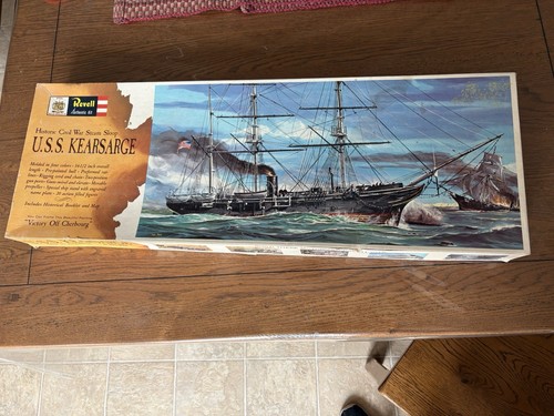 VTG 1961 Revell U.S.S Kearsarge Civil War Steam Sloop Model Ship Kit 34 ...