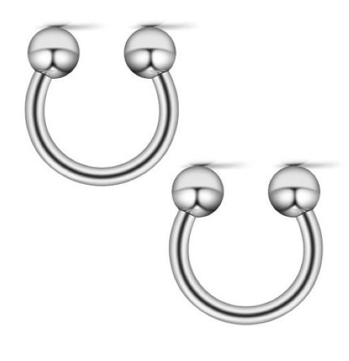 Lot 2 12g 1/2 Externally Threaded Ear Scrotum Rings 316L Surgical Steel ...