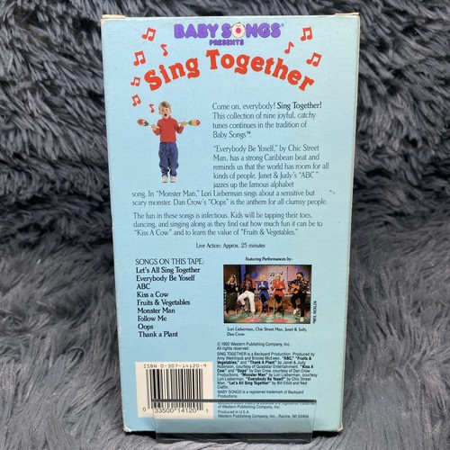 Baby Songs: Sing Together VHS Tape 1992 Kids Babies Musical Education ...
