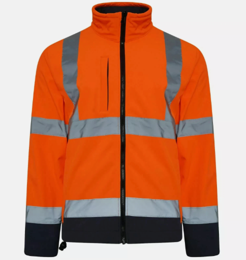 Reflective High Visibility Hi Vis Viz Soft Shell Jacket Waterproof Men ...