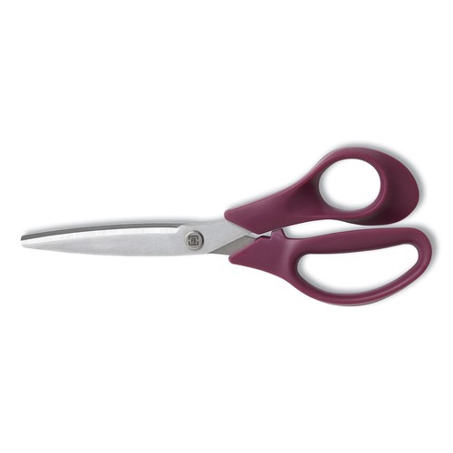 STAINLESS STEEL SCISSORS, 8" LONG, 3.58" CUT LENGTH, PURPLE STRAIGHT ...