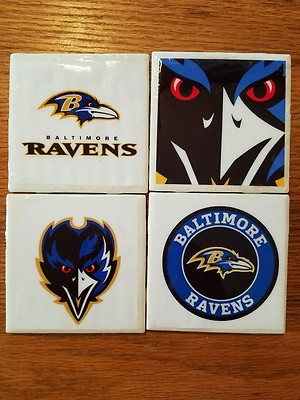 Baltimore Ravens Logos 4x4 Ceramic Coasters Handmade set of 4 | eBay