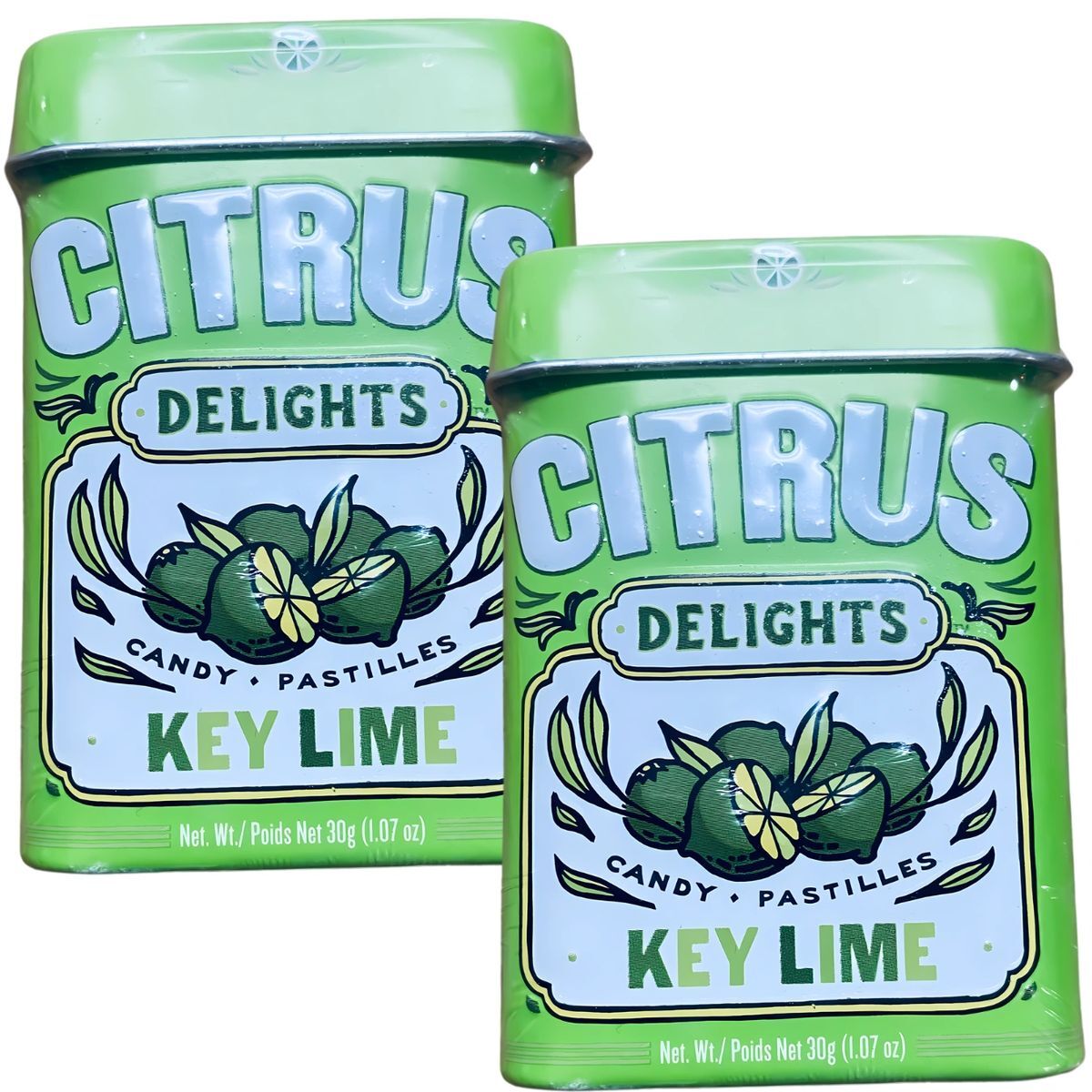 Citrus Delights Key Lime Candy Pastilles 2 Tins Sweet Tart Lime Treats ...