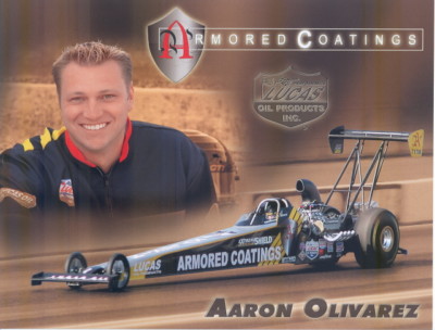 2006 Aaron Olivarez Armored Coatings Top Alcohol Dragster NHRA postcard ...