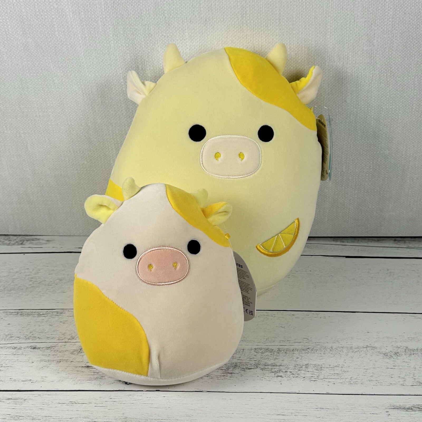 Squishmallows Lot of 2 Cows Dagmar the Lemon Cow and Bodie the Cow ...