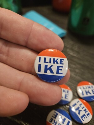 1952 'I LIKE IKE' Dwight Eisenhower Presidential Campaign Pin/button | eBay
