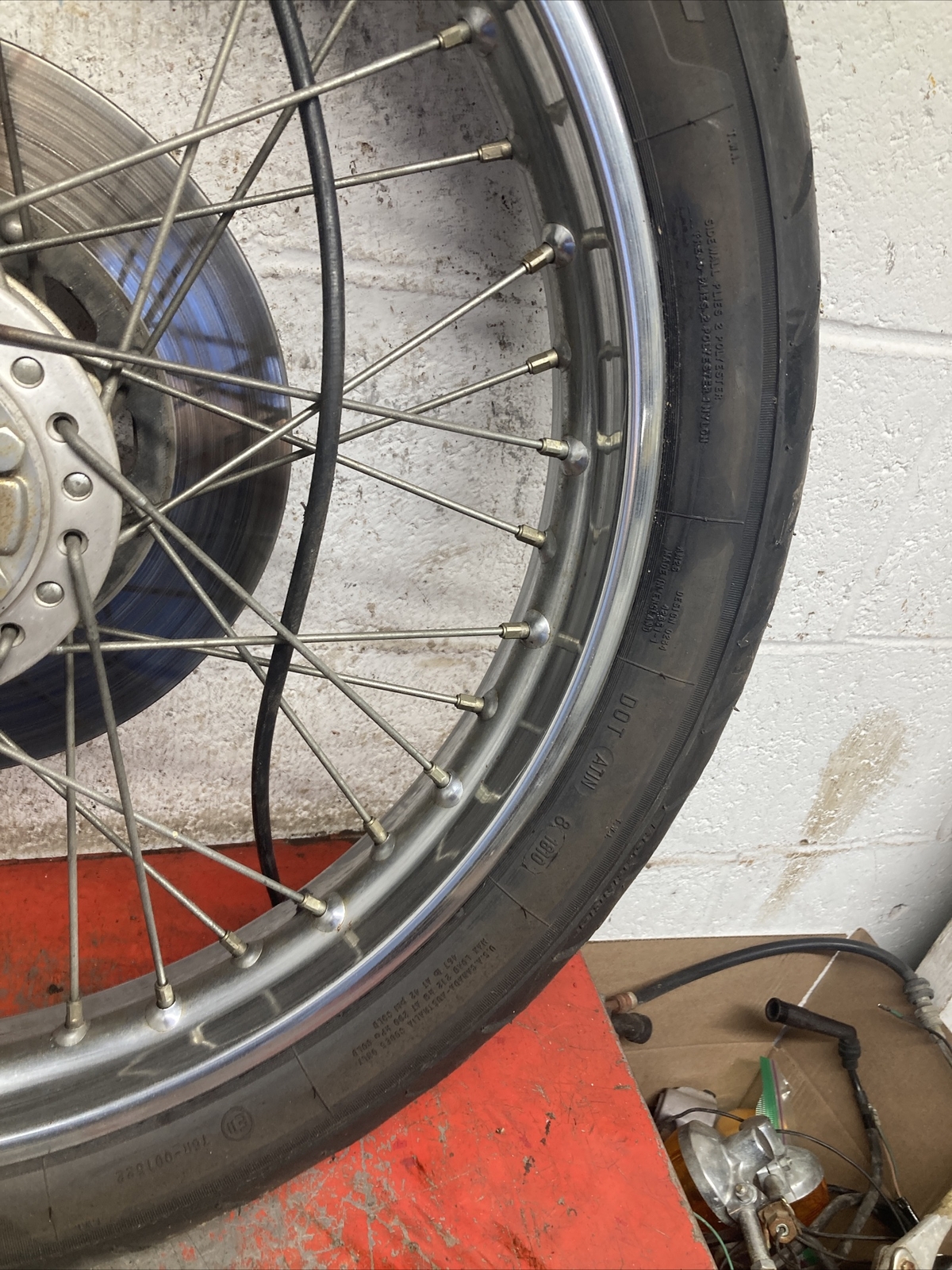 1972 Honda Cb500 Cb Front Wheel Complete With Axle And Nice Avon ...