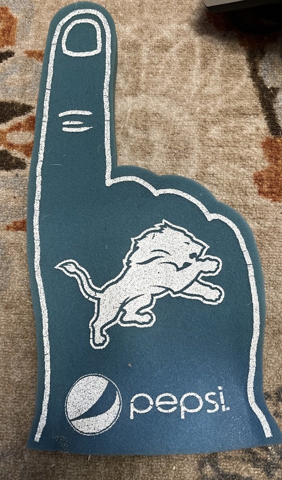 vintage blue Pepsi Detroit Lions "GO LIONS" Foam Finger, | eBay