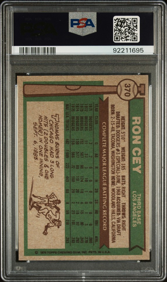 1976 TOPPS #370 RON CEY PSA 7 | eBay