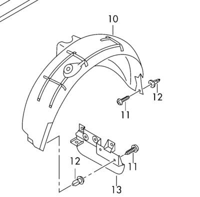 Audi RS6 08 - 11 OEM Fender Liner Splash Guard 4F0821134K Rear Left ...