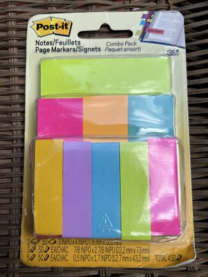 Post-It Combo Pack Page Markers Includes Total Of 450 Sticky Notes 670 ...