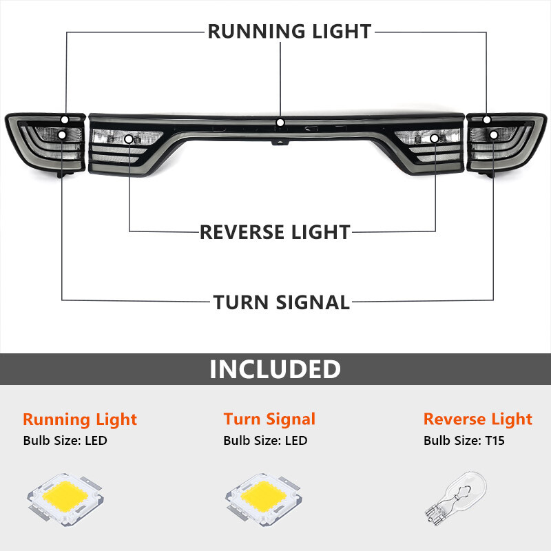 3Pcs Tail Lights For 2014-2022 Dodge Durango Liftgate Center Camera ...