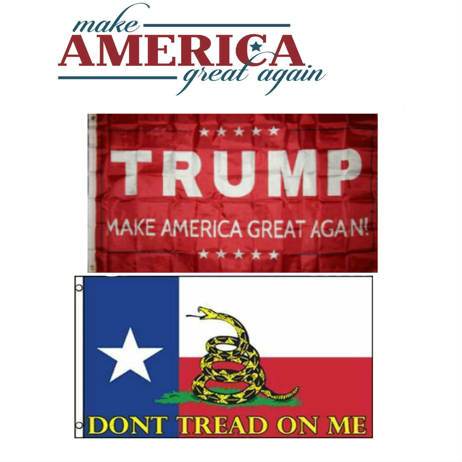 3x5 Donald Trump Rouge & Texas Gadsden #2 en Gros Drapeau Set 3 'x5' | eBay