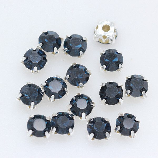 1440pcs 4mm Round Glass Crystal Rhinestone Sew on Silver Bottom Beads ...