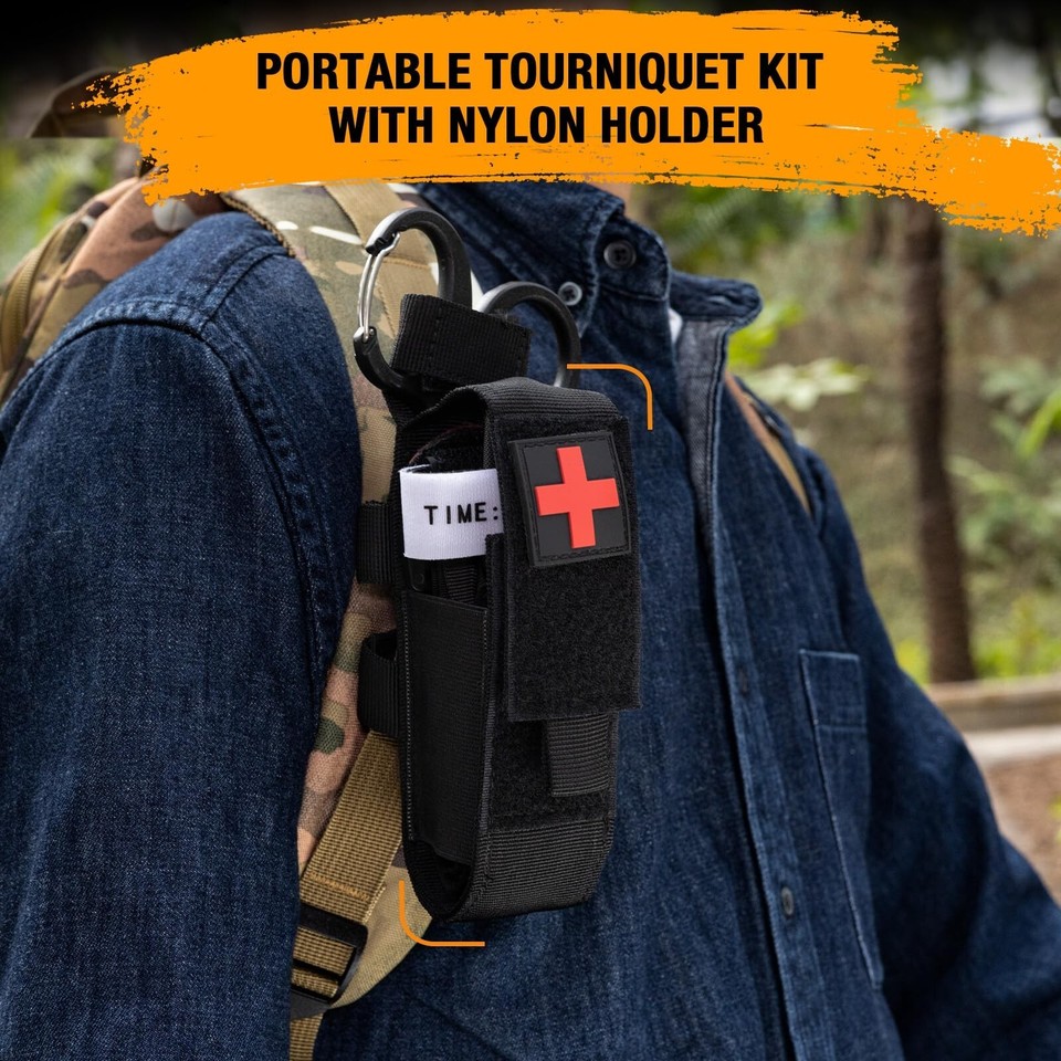 Tourniquet Kit, Upgrade Nylon Tourniquet MOLLE Pouch with Tourniquet ...