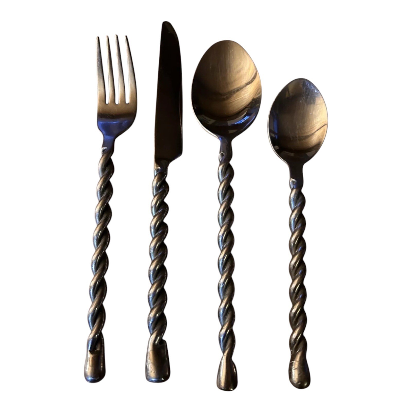 Wallace Stainless 4 piece place Setting Twist 18/10 Flatware Glossy | eBay