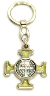 St. Benedict Cross Luminous Glow-in-the-Dark Key Chain, Made in Italy ...