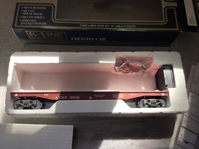 K-Line Santa Fe Classic Flatcar w/Stakes & Bulkheads #K6991 New open ...