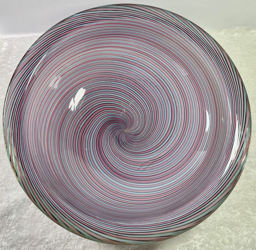 VINTAGE MURANO FINE MEZZA FILIGRANA SWIRL GLASS BOWL ATTRIBUTED TO DINO ...