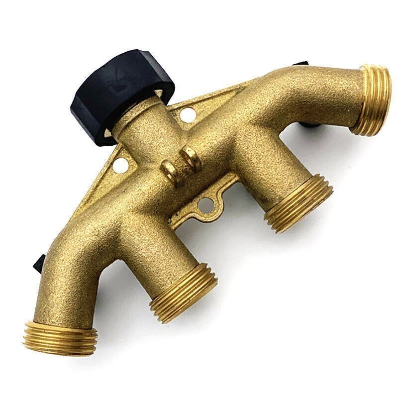 Quality Brass 4 Way Tap Connector Adapter 3/4" Hose Pipe Splitter ...