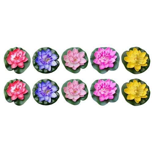 10pcs simulation flottante eau lis eva lotus bassin poisson poisson ...