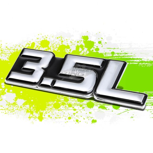 BLACK "3.5L" SILVER LETTER LOGO TRIM BADGE METAL EMBLEM DECAL EXTERIOR ...