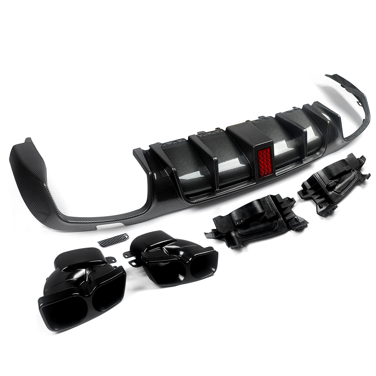 Mit LED Für Mercedes W213 E63 E53 Carbon Optik Heckdiffusor Auspuff ...