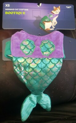 Bootique MERMAID Cat Costume XSmall 8.5-12" Neck To Tail Base | eBay