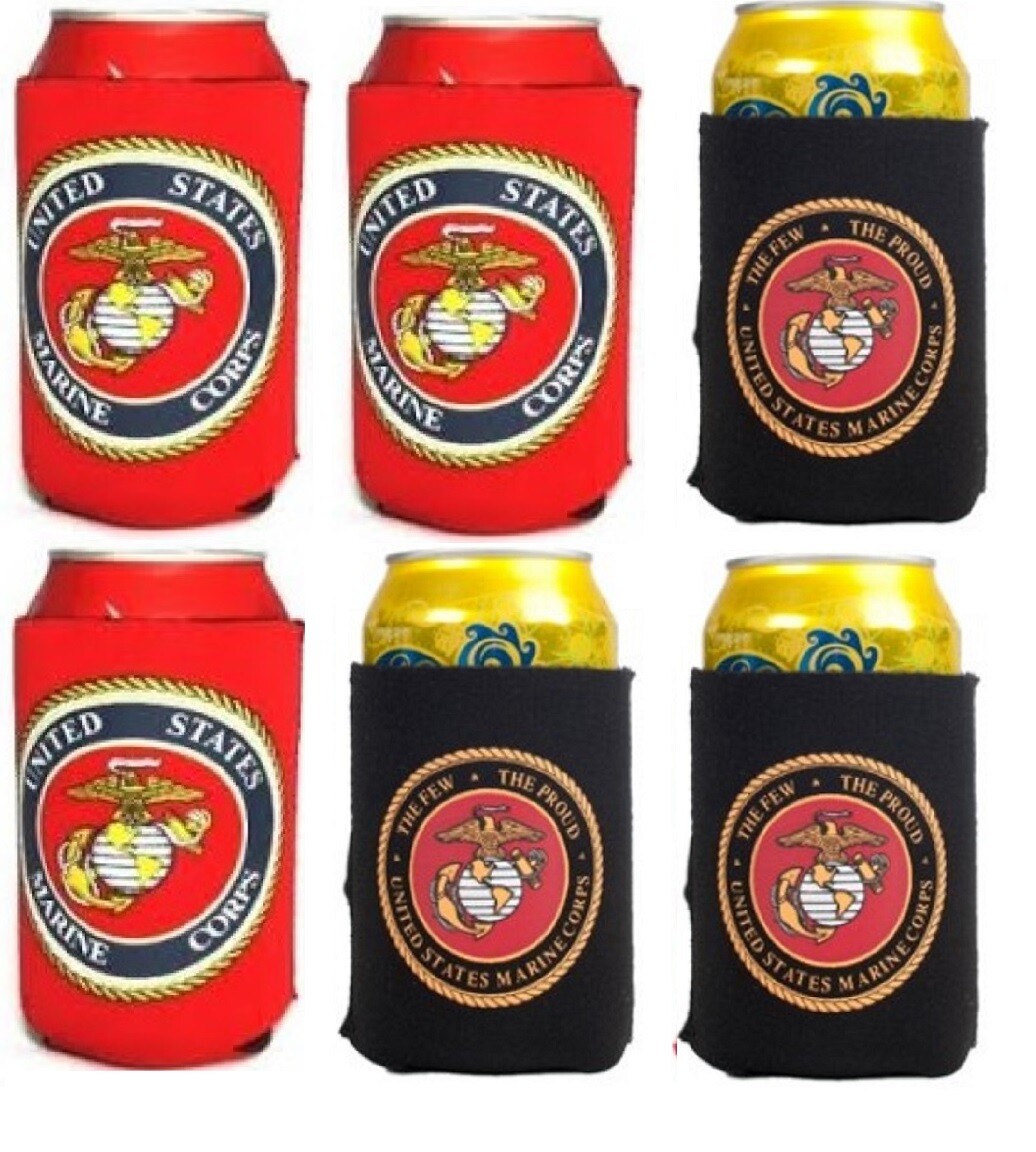 USMC US MARINE CORPS SEAL CAN KOOZIE COOLER Wrap Insulator Sleeve ...