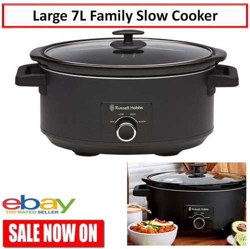 Russell Hobbs 7L Slow Cooker Large Crock Pot Removable Ceramic Bowl ...