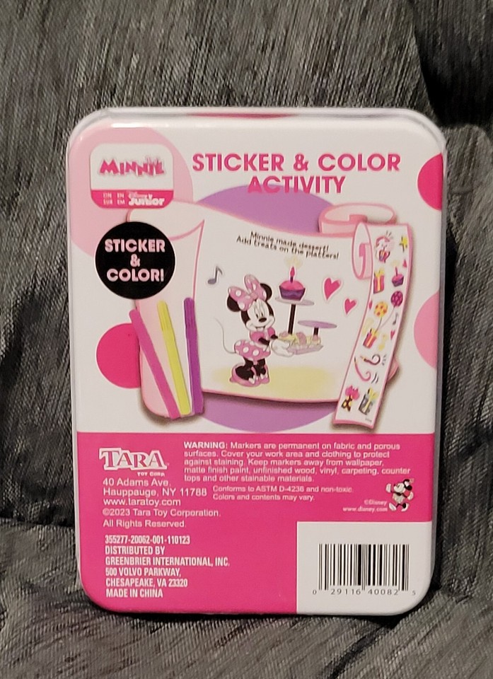 DISNEY JUNIOR MINNIE MOUSE ACTIVITY ROLL STICKERS & 3 CRAYONS ACTIVITY ...