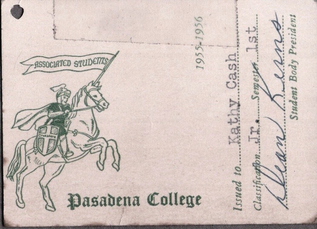 KATHY CASH DEAN KERNS PASADENA COLLEGE CRUSADERS CALIFORNIA STUDENT ...