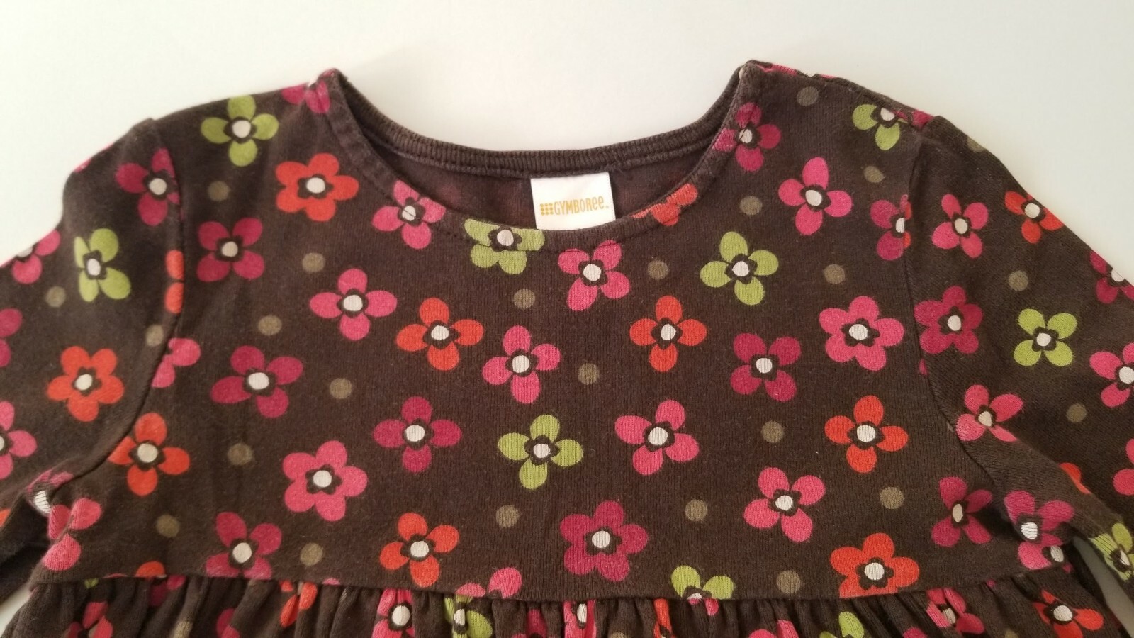 Gymboree Outlet Girl's Brown Flowers Long Sleeve Fall Autumn Dress ...