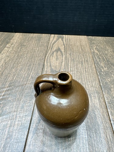 MINIATURE VINTAGE POTTERY MOTTO JUG DETRICK DISTILLING COMPANY DAYTON ...