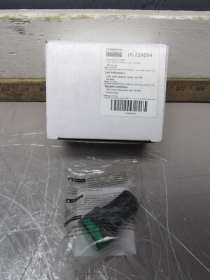 BOX OF 5QTY DAYTON INDICATOR LIGHTS 22NZ04 GREEN 22MM 120VAC RAISED NEW ...