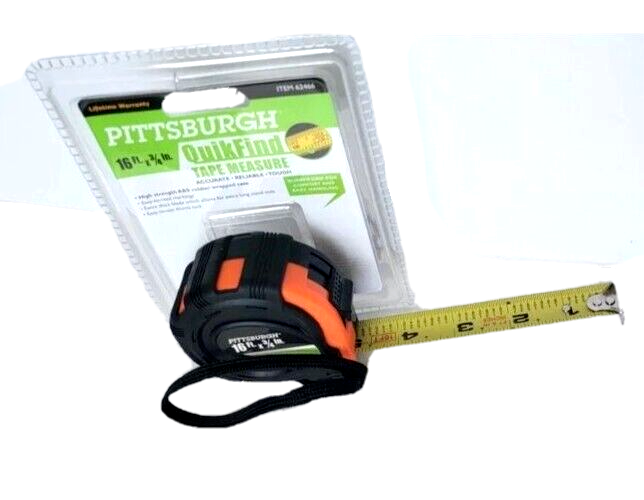 Pittsburgh 16ft tape Measure.Quik find Tape measure-high strength ABS ...