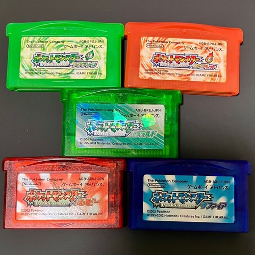 Gameboy Advance Pokemon Ruby Sapphire Emerald Leaf Green Fire Red set ...