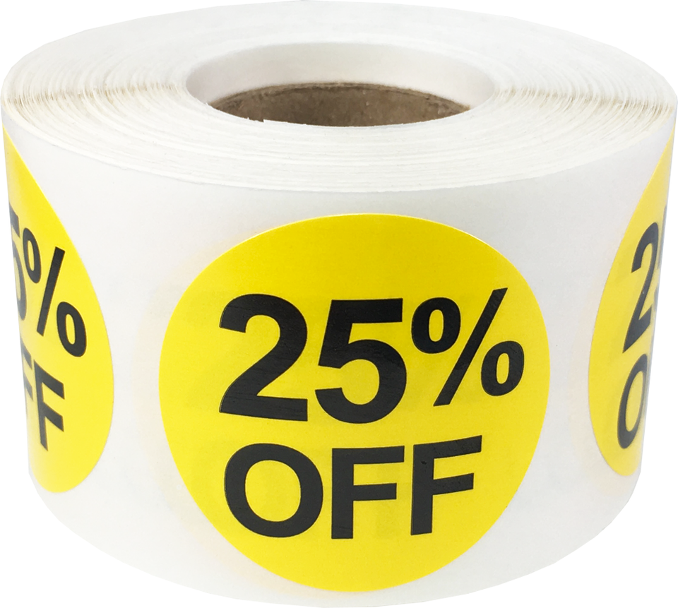 Percent Off Retail Sale Stickers | 1.5 Inches Round - 500 Pack | Pick a ...