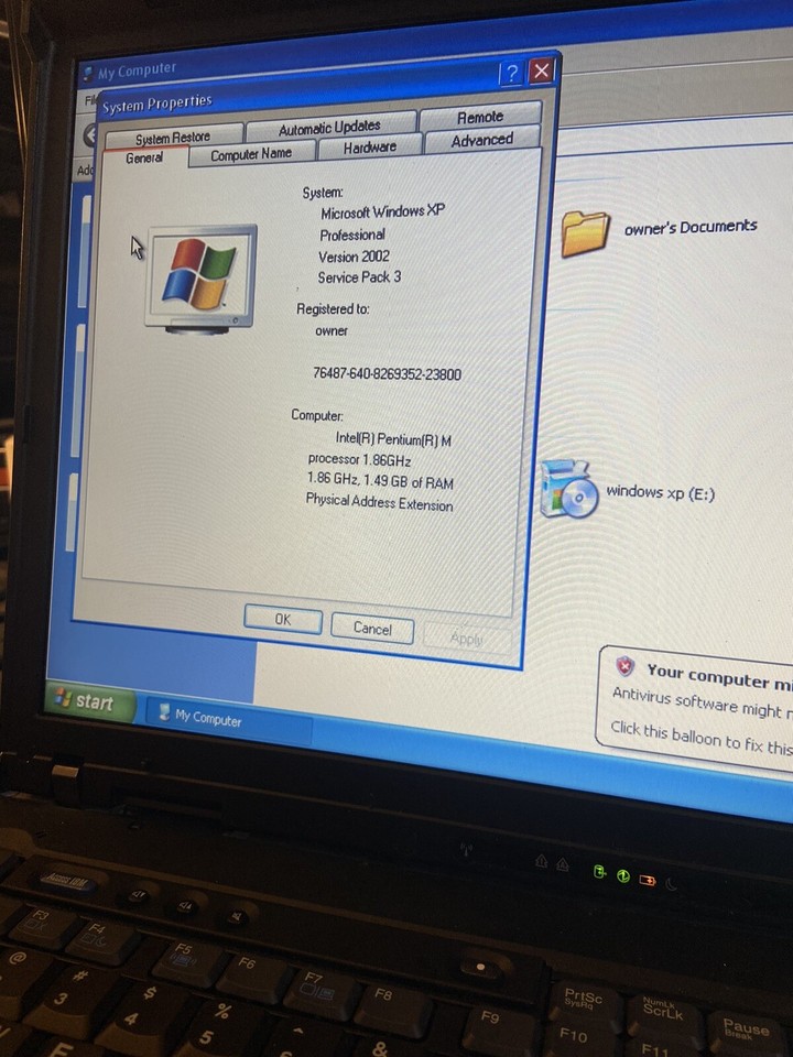IBM Thinkpad R52 LAPTOP 1.86GHz 1536MB 40GB HDD WINDOWS XP Fresh ...