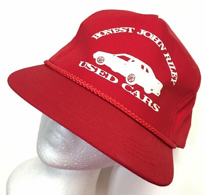 Honest John Riley Used Cars Trucker Hat Baseball Cap Red Snapback ...