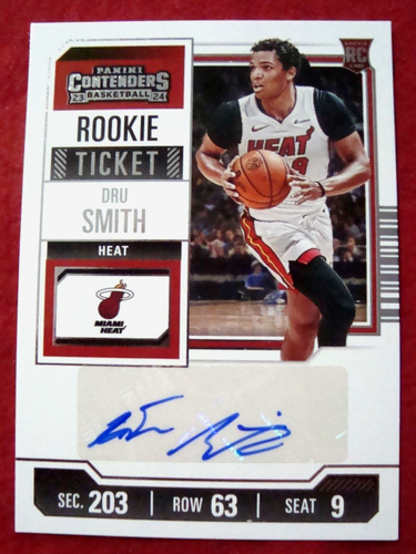 DRU SMITH SIGNED 2024 PANINI CONTENDERS ROOKIE CERT. AUTO. BASKETBALL ...
